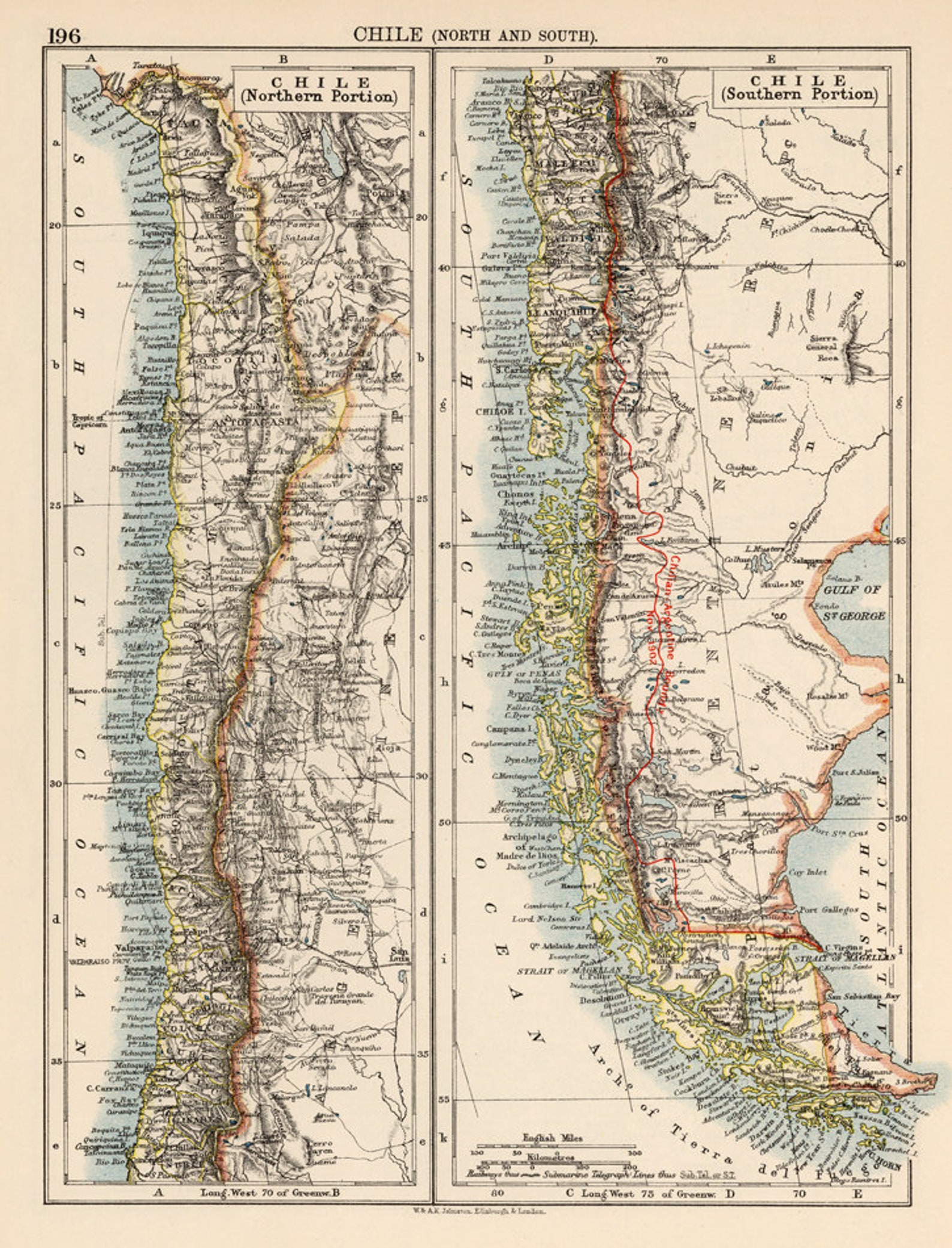 Chile Map Historical Map of Chile Large Map Print on Paper - Etsy