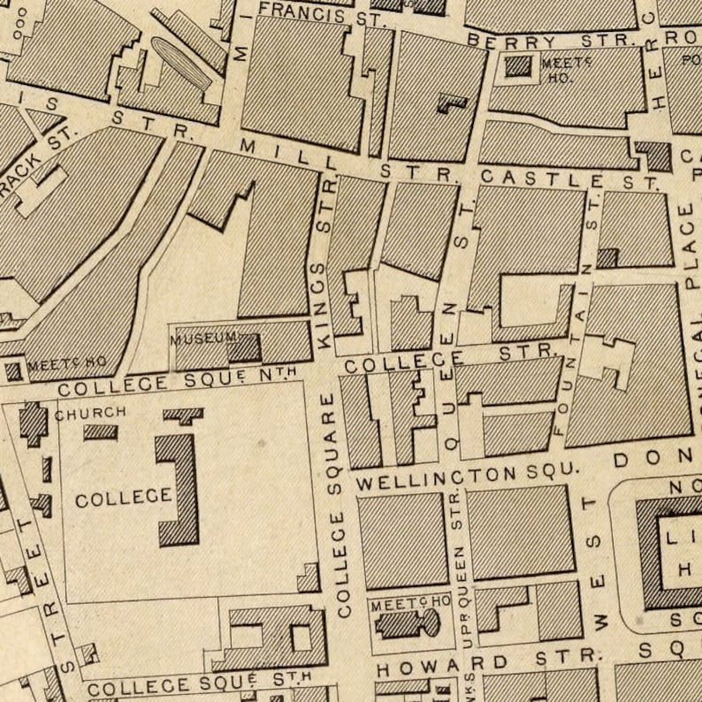 Old Map of Belfast Historical Belfast Map Fine Print on | Etsy