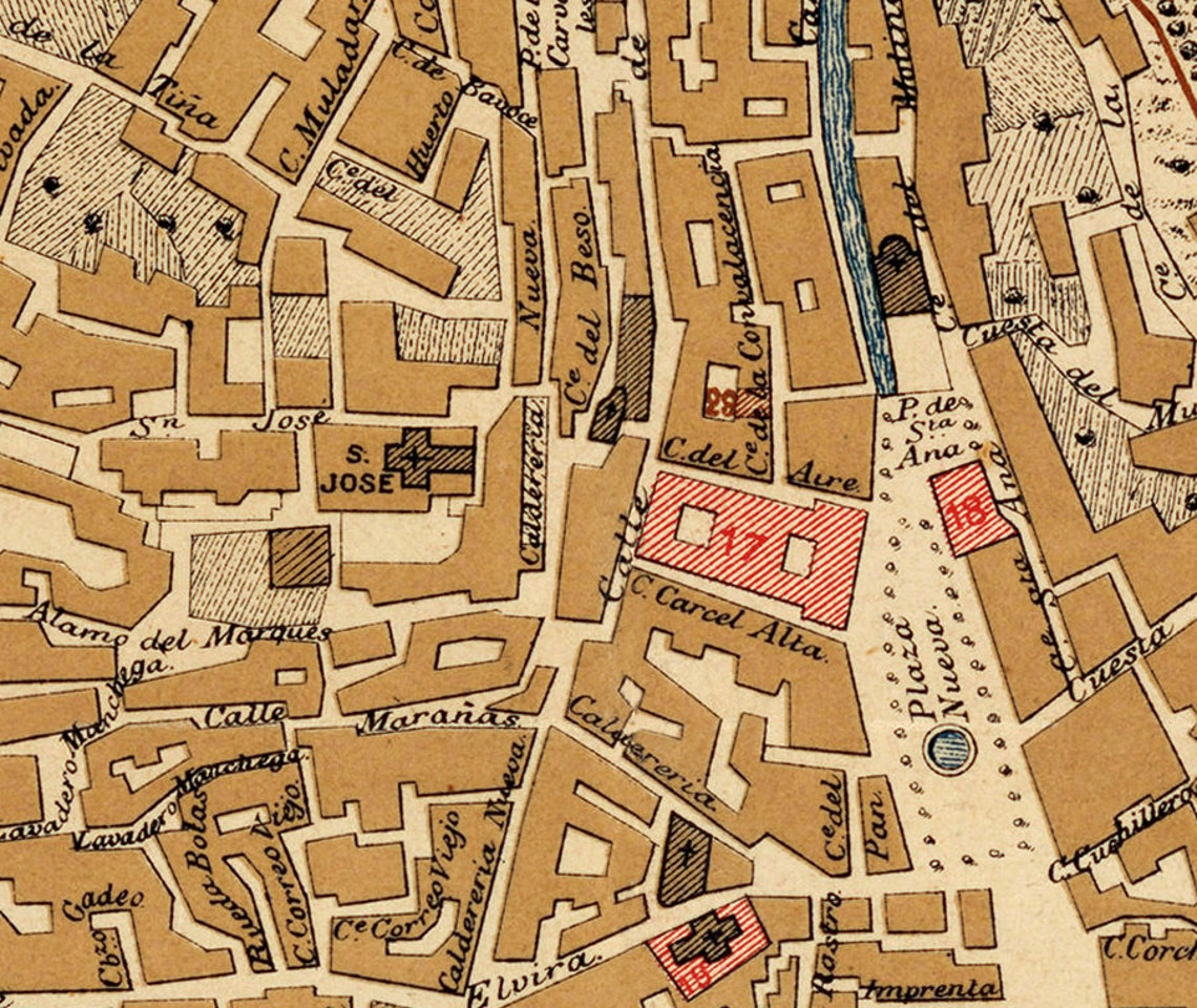 Granada Map Old Map of Granada Print on Paper or Canvas - Etsy