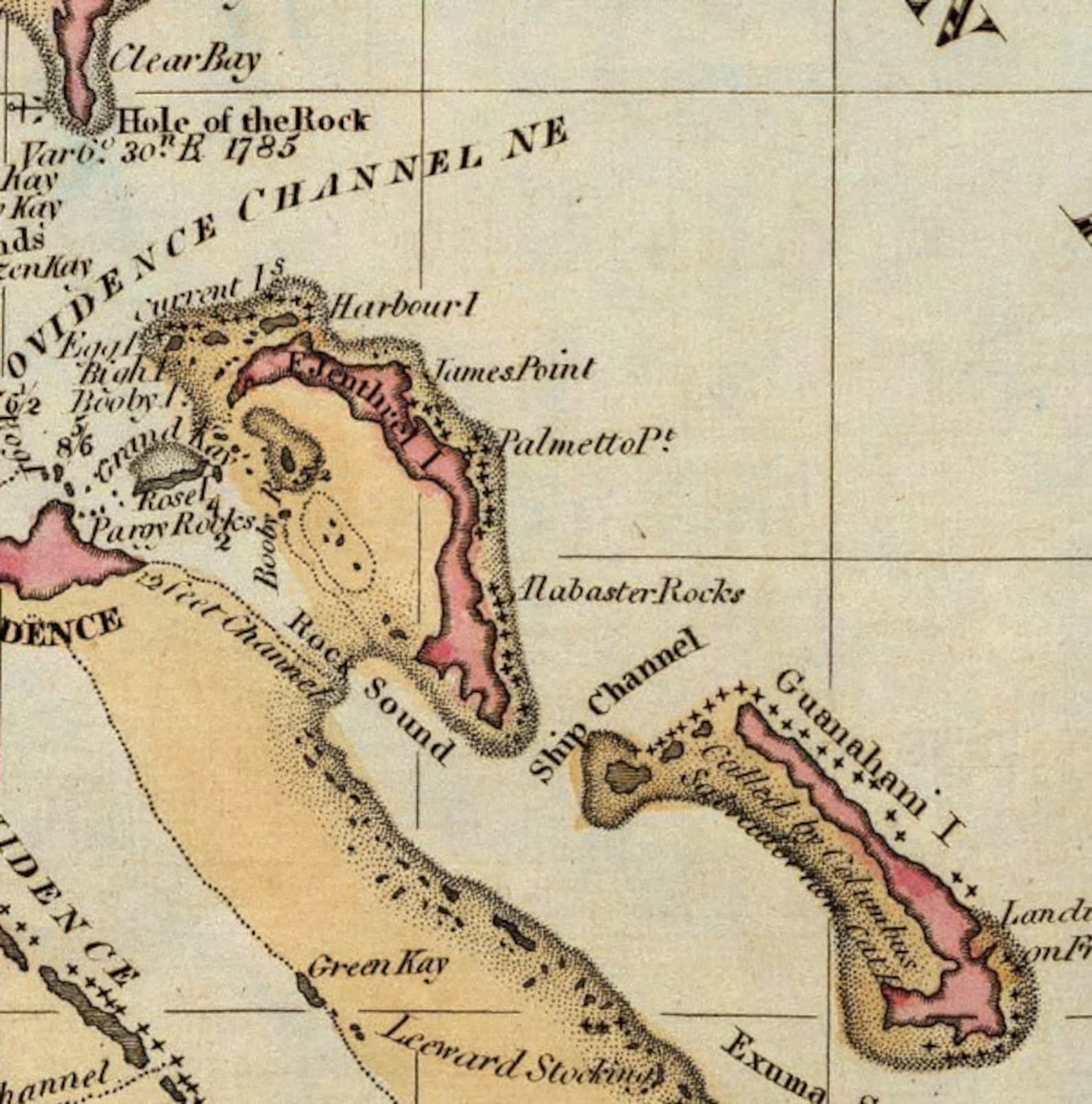 Bahamas Map Antique Map of Bahamas Old Map Fine - Etsy