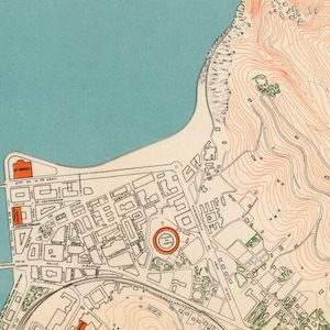 Vintage Map of San Sebastian (spain), Basque Country Art, Restored Map ...