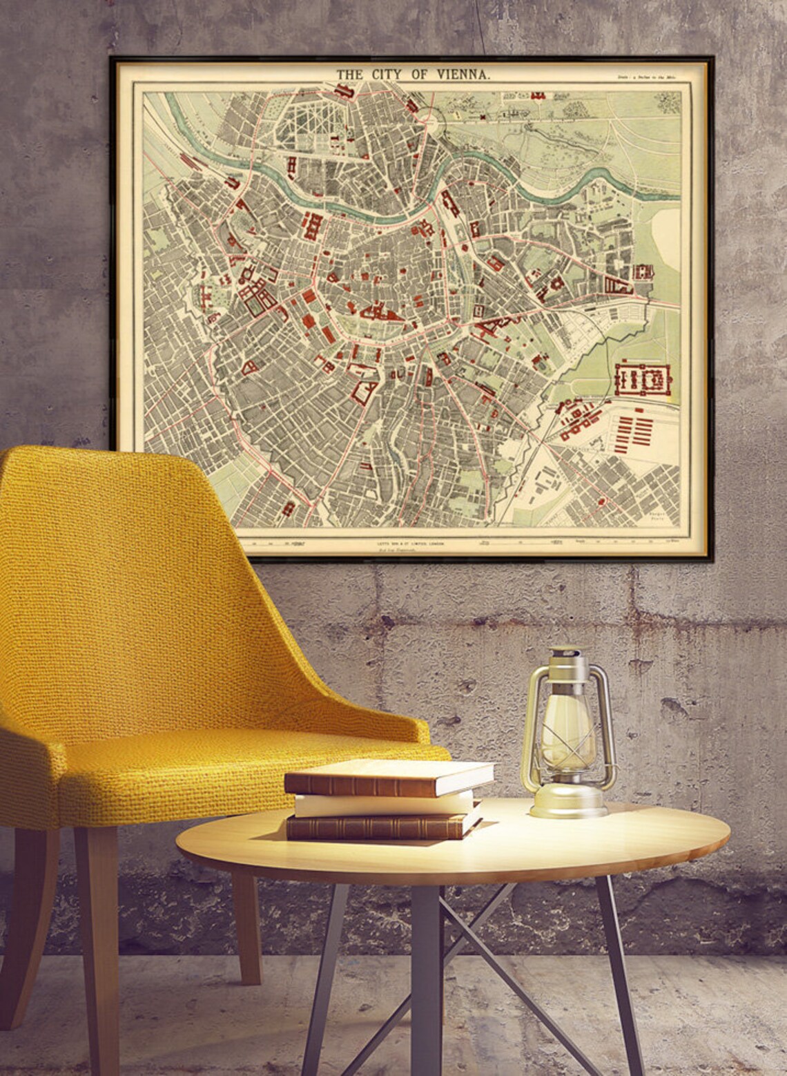 Vienna Map Old Map of Vienna Print Wien Map Old City Map - Etsy