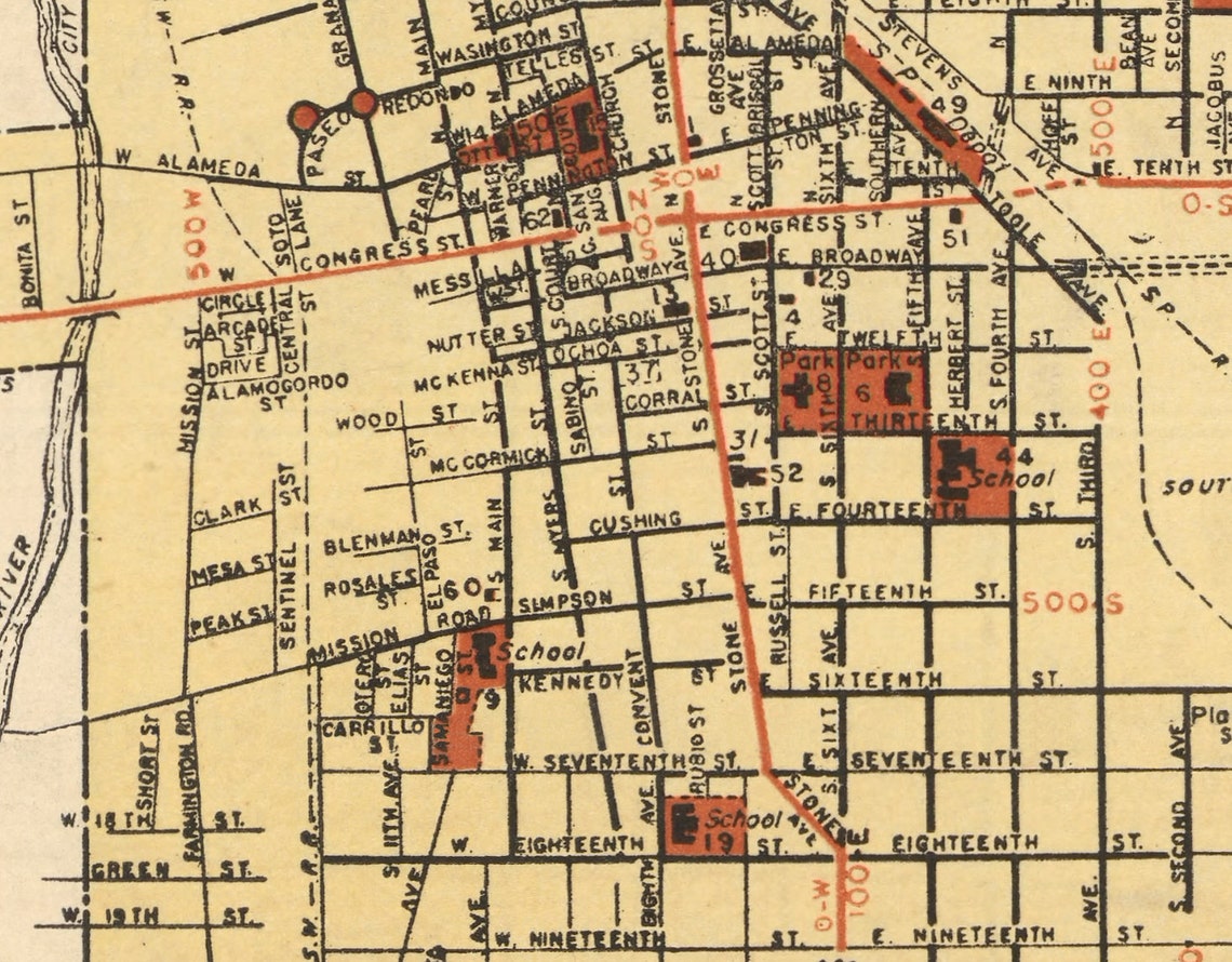 Vintage Map of Tucson Arizona Large Wall Map Fine Print - Etsy