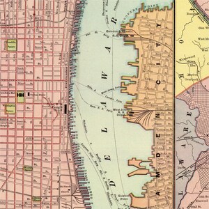 Map of Philadelphia, Old Map Restored, Vintage Map for Wall Decoration ...