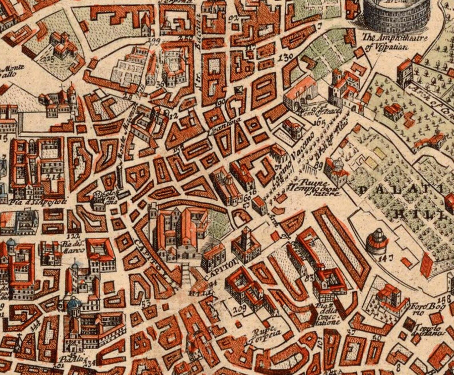 Map of Rome - Old Map of Rome, Giclee Reproduction on Paper or Canvas ...