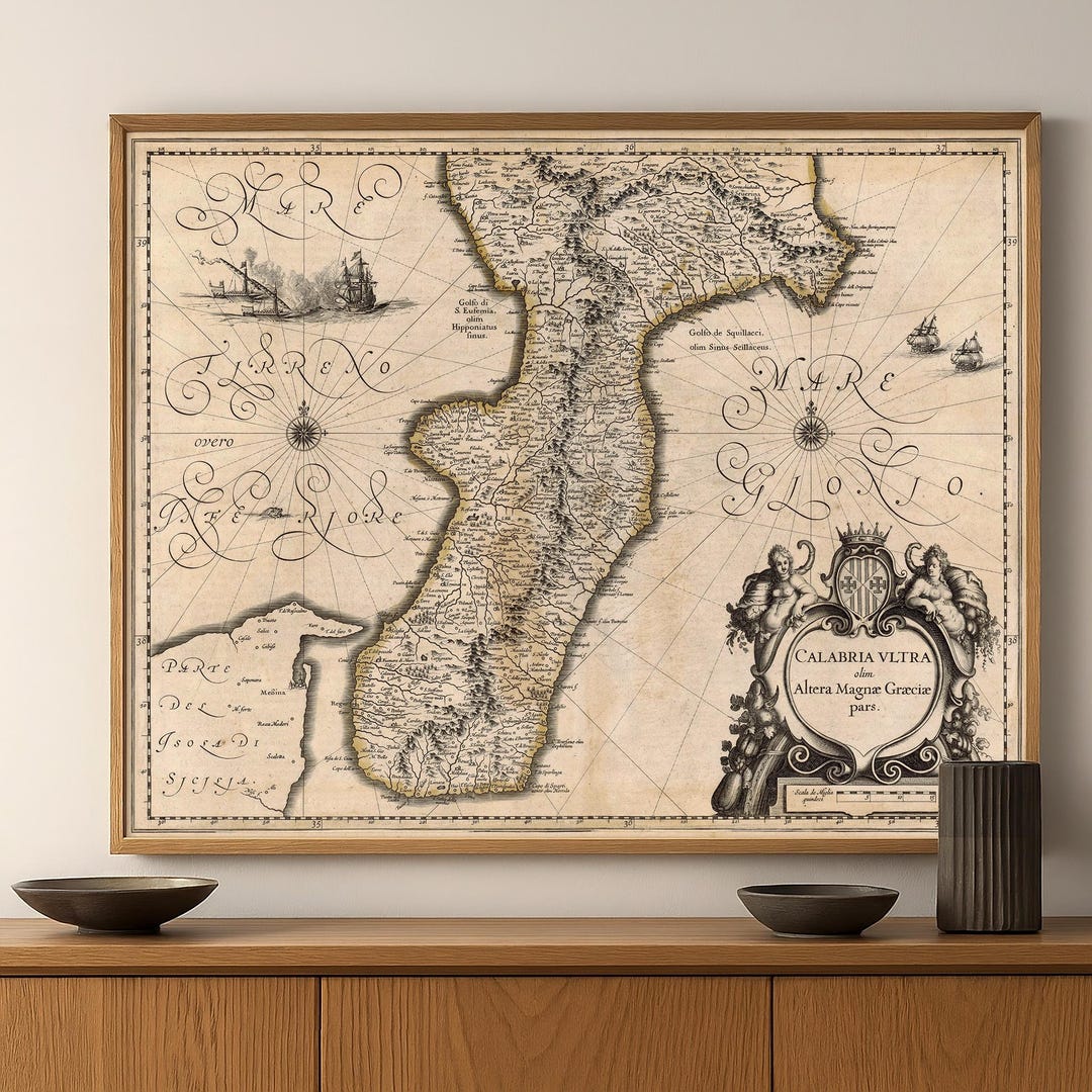Antique Map of Calabria | Roman Empire Era | Historical Cartography ...