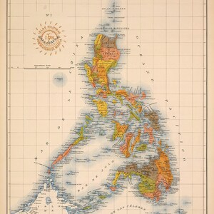 Old Map of Philippines, Vintage Map Restored, - Etsy