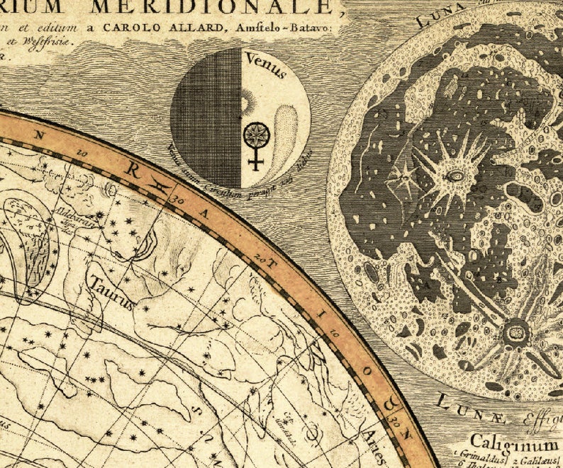 Celestial map Astrology map poster Large constellation map | Etsy