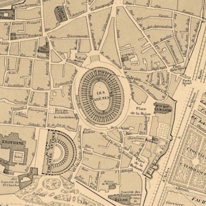Arles Map - Vintage Style Map of Arles, Illustrated Old City Plan With ...