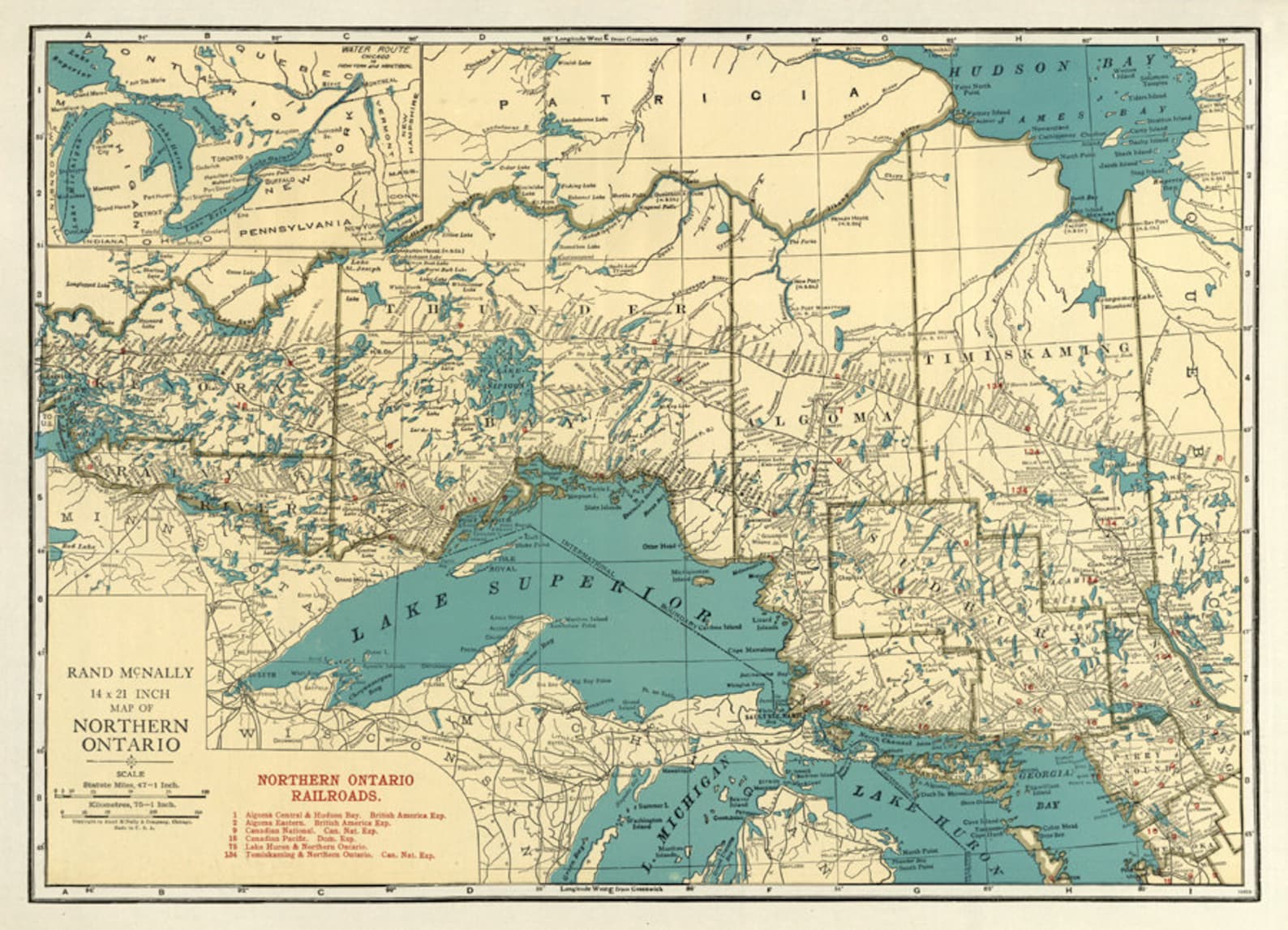 Old Map of Ontario - Vieille Carte - Fine Print, Wall Map Available on ...