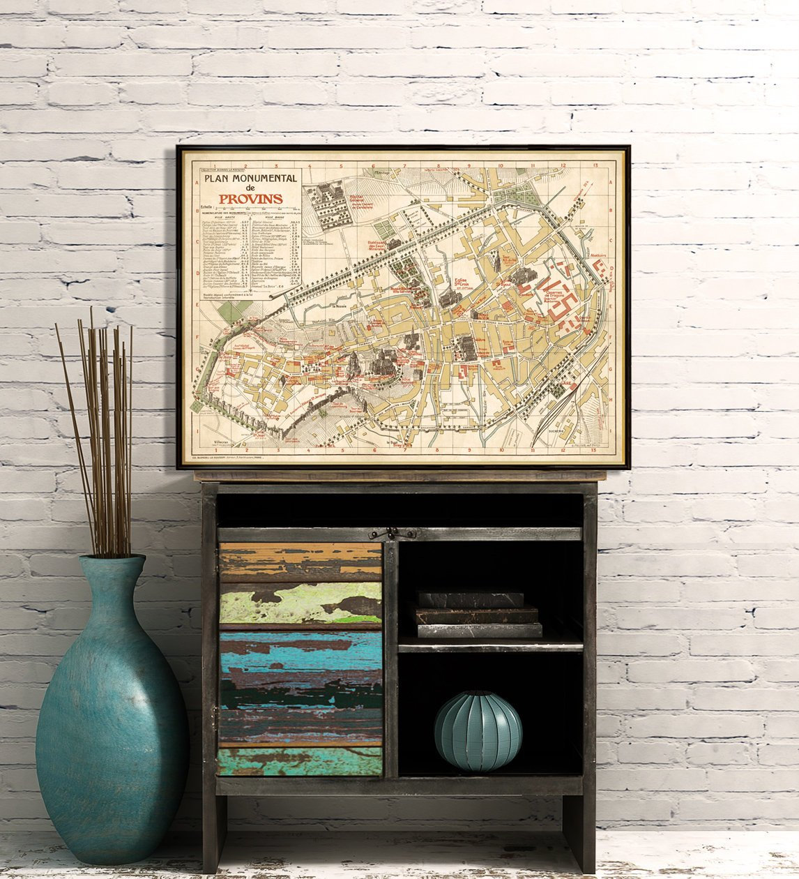 Provins Map - Monumental Map of Provins - Pictorial Map Archival ...
