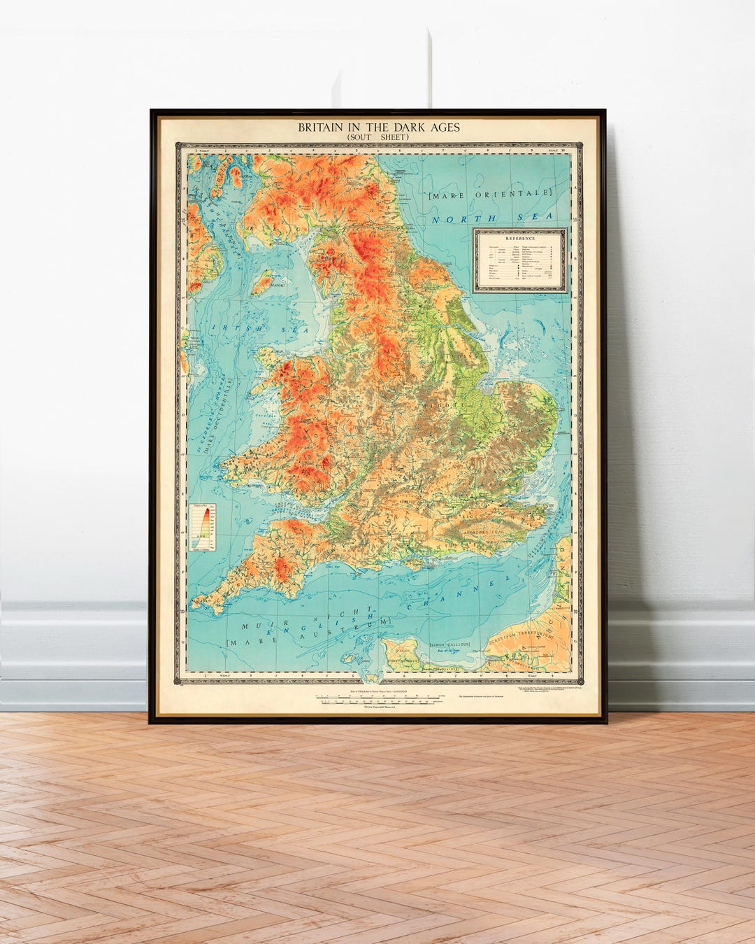 Medieval Map of Britain, England and Wales in Dark Ages Map - Etsy