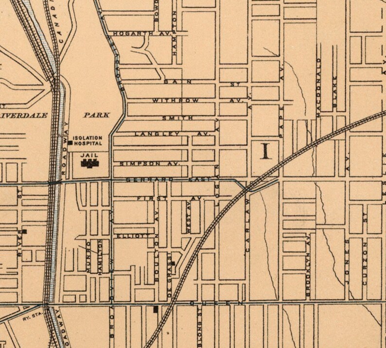 Map of Toronto Fine archival print Toronto map restored | Etsy