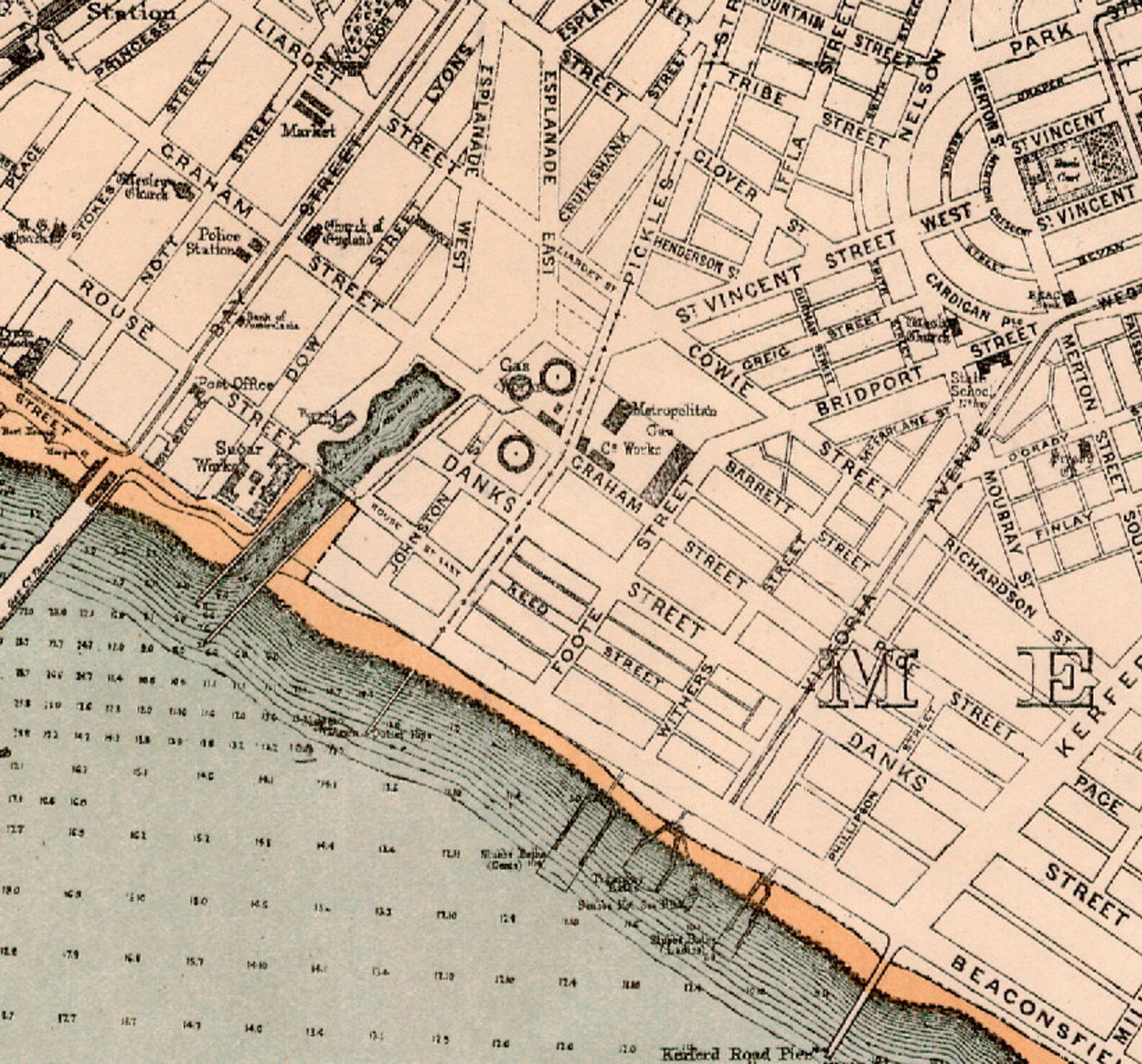 Melbourne Harbour Map Decorative Map of Melbourne Port Fine - Etsy