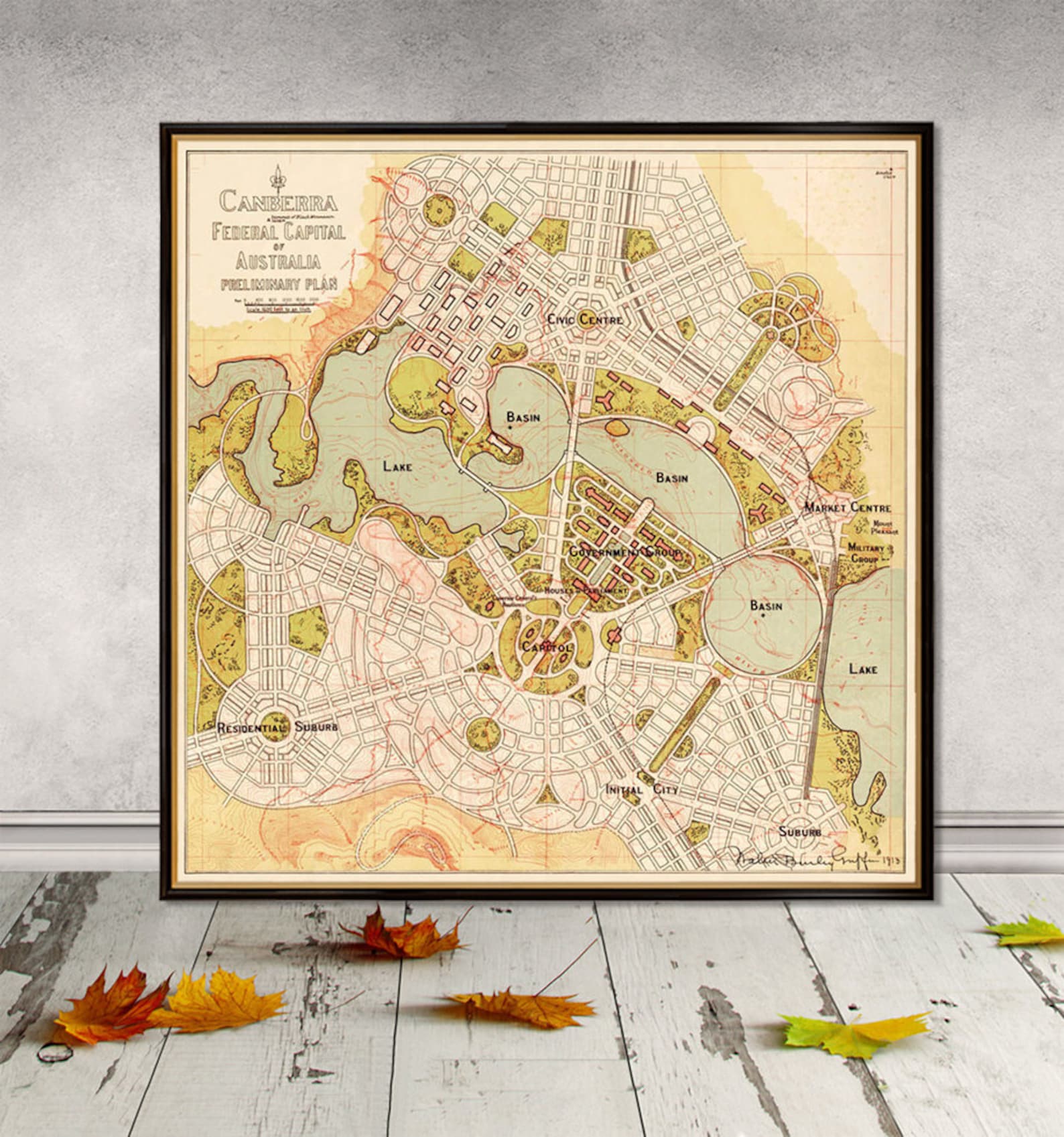 Canberra Map Old Map of Canberra Archival Print Retro - Etsy Australia