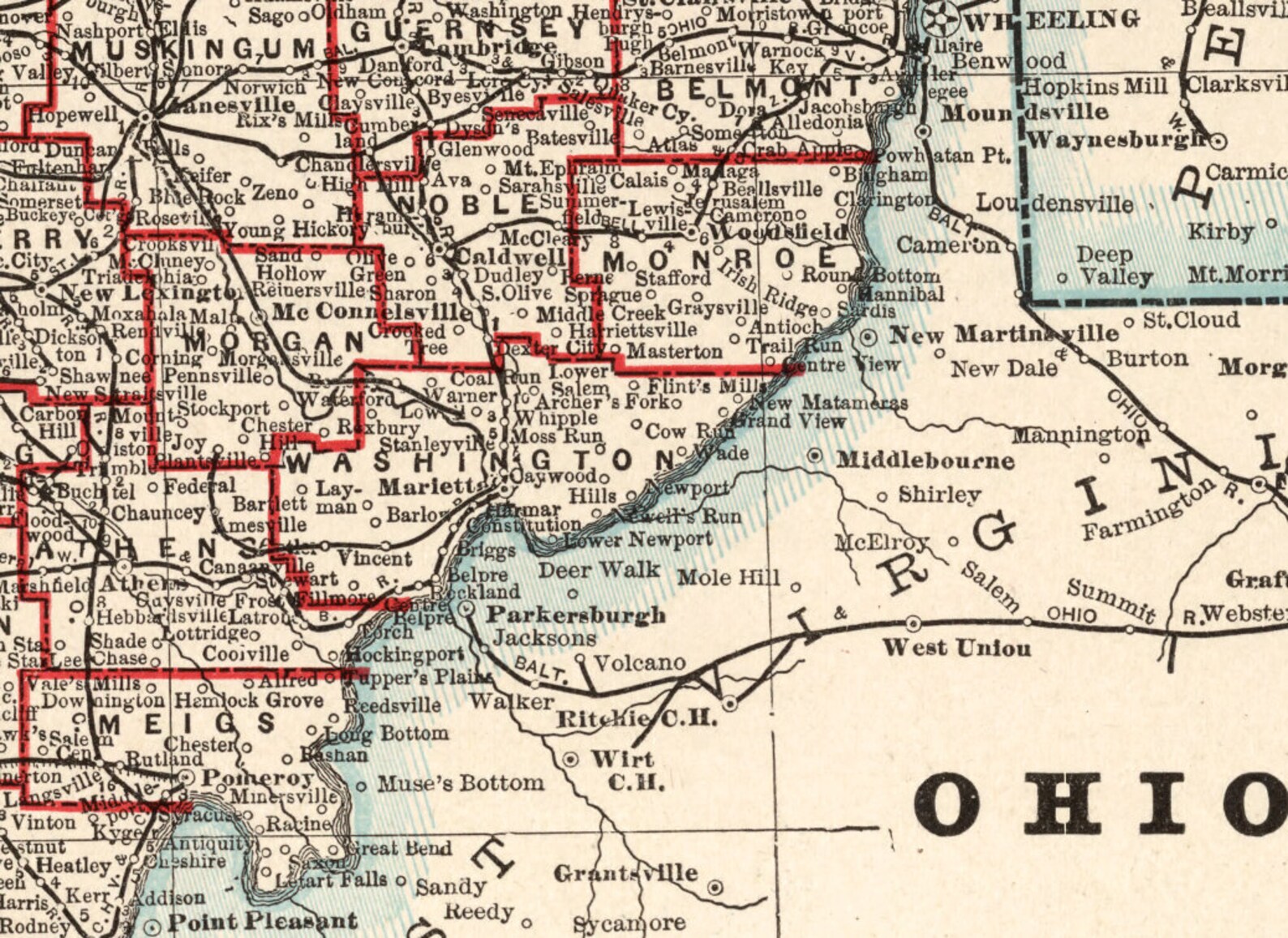 Ohio Map the Buckeye State Old Map Historical Map From - Etsy
