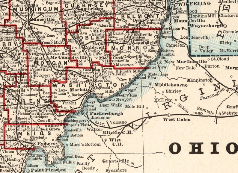 Ohio Map the Buckeye State Old Map Historical Map From - Etsy