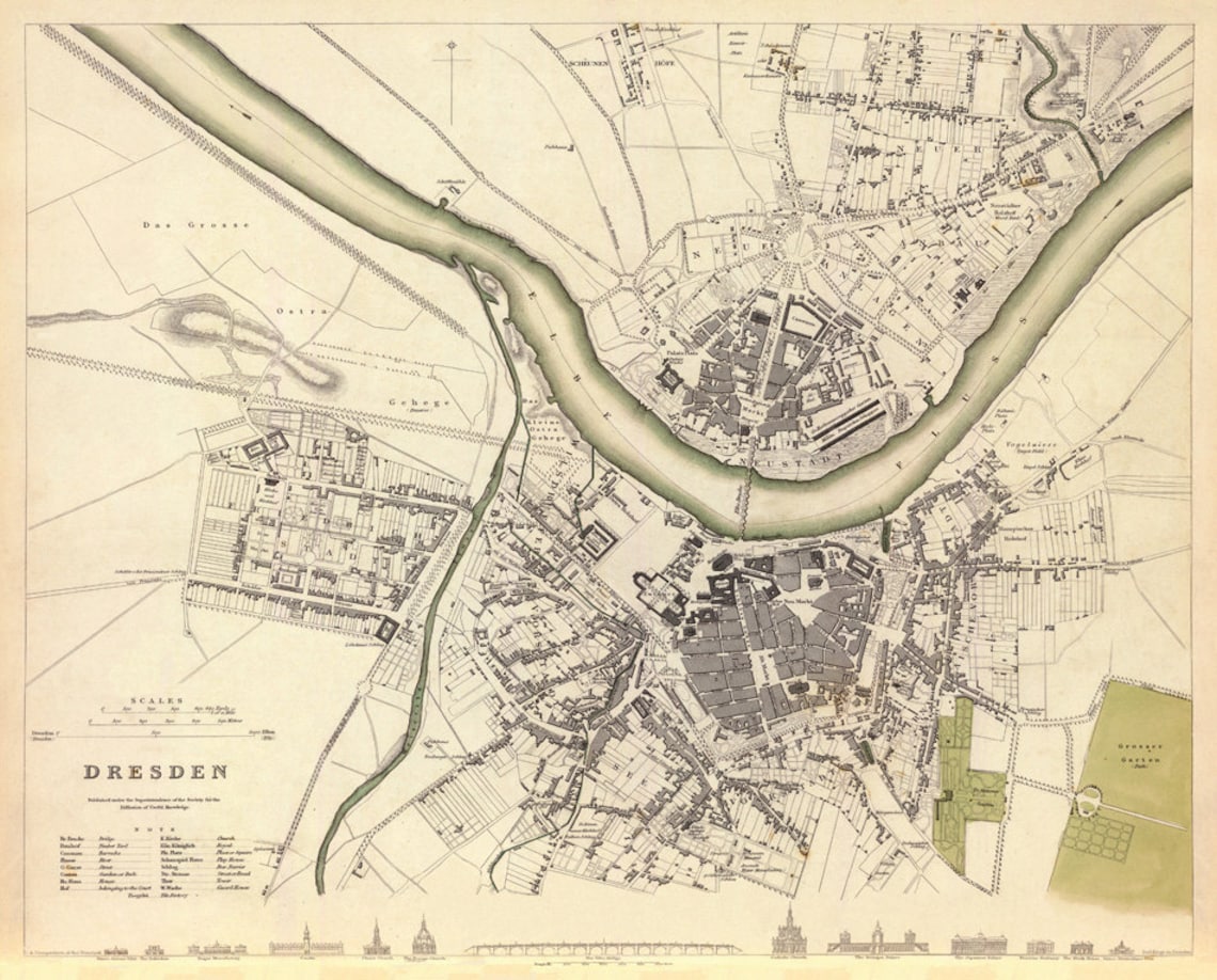 Old Map of Dresden Vintage Dresden germany Map Print - Etsy