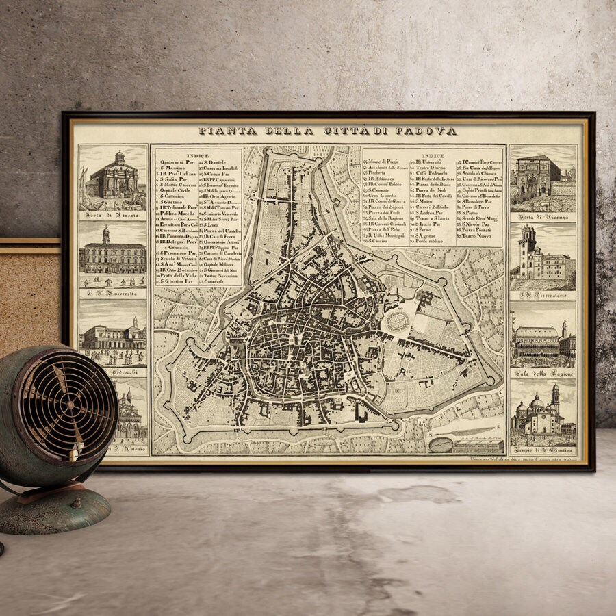 Padova Map Map of Padua Old Map of Padoa Archival Print - Etsy Canada