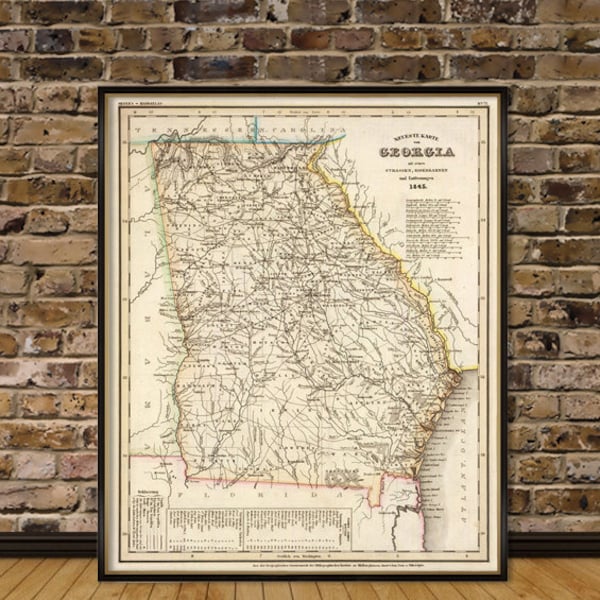 Old Map of Georgia - Etsy
