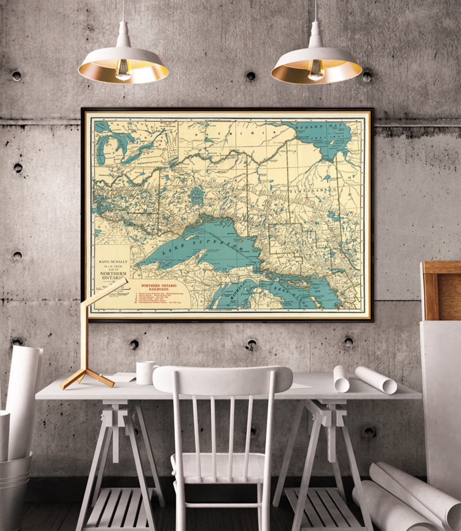 Old Map of Ontario - Vieille Carte - Fine Print, Wall Map Available on ...