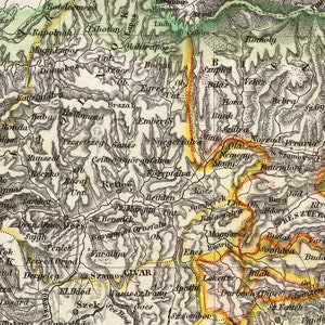 Old Map of Transilvanya - Historical Map From 1843 - Harta Transilvania ...