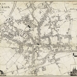 Old Map of Roubaix Map - Historical Map Reproduction, Available on ...