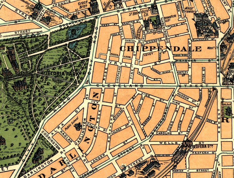 Sydney Map australia Old Map of Sydney aeroplane - Etsy