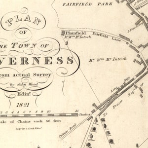 Inverness Map - Vintage Style Map of Inverness - Historical City Plan ...