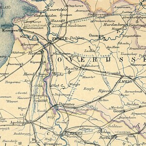 Netherlands Wall Map - Old Map of Holland Giclee Reproduction ...