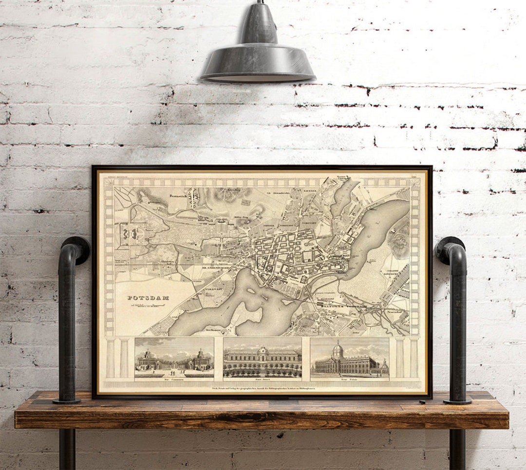 Potsdam Map - Old Map of Potsdam Print - Archival Print on Paper or ...