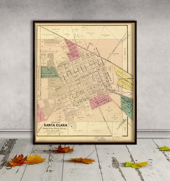 Mapa de Santa Clara Mapa vintage de Santa Clara restaurado | Etsy México