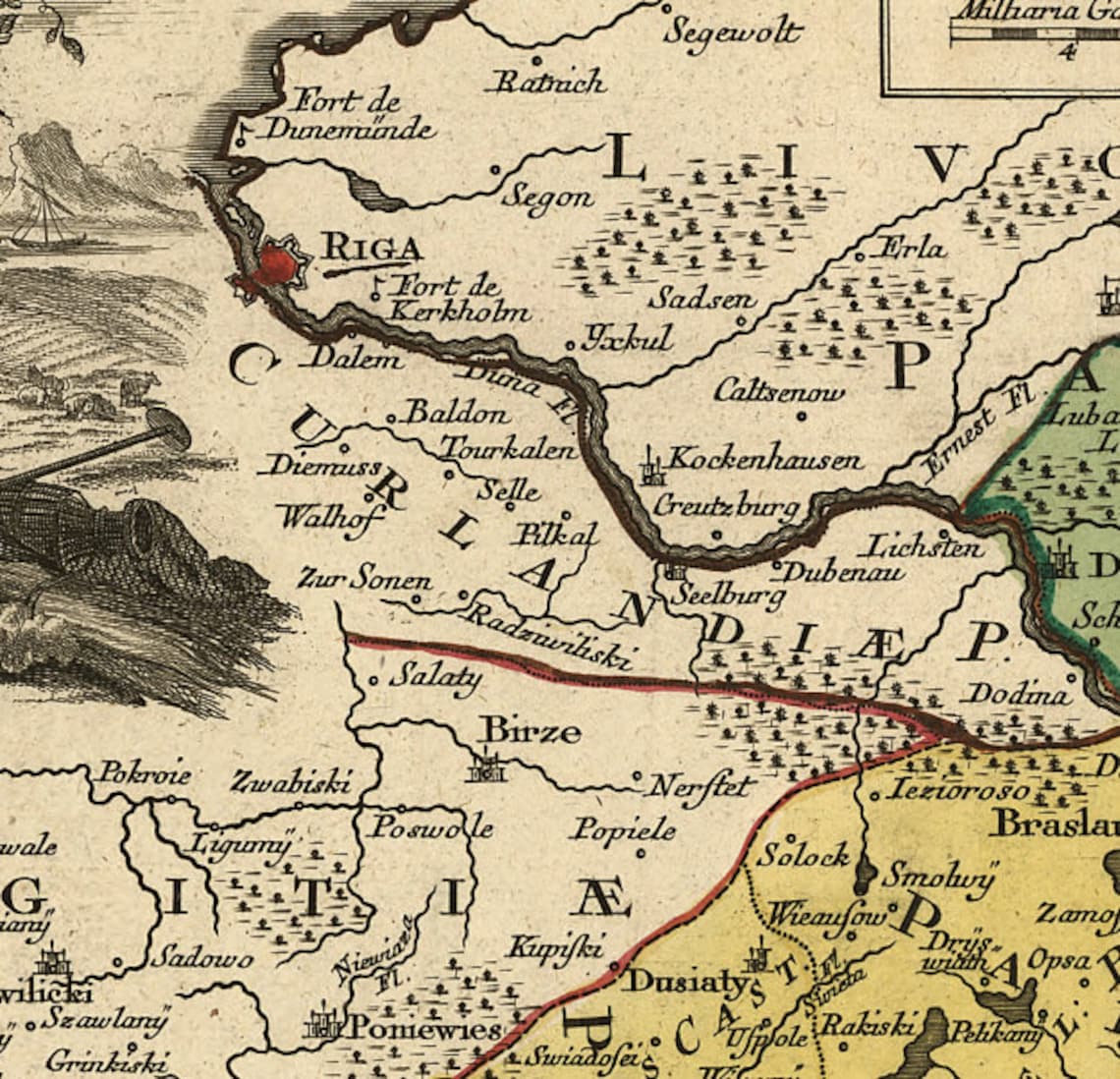 Lithuania Map Old Map of Lithuania Archival Print on Matte - Etsy