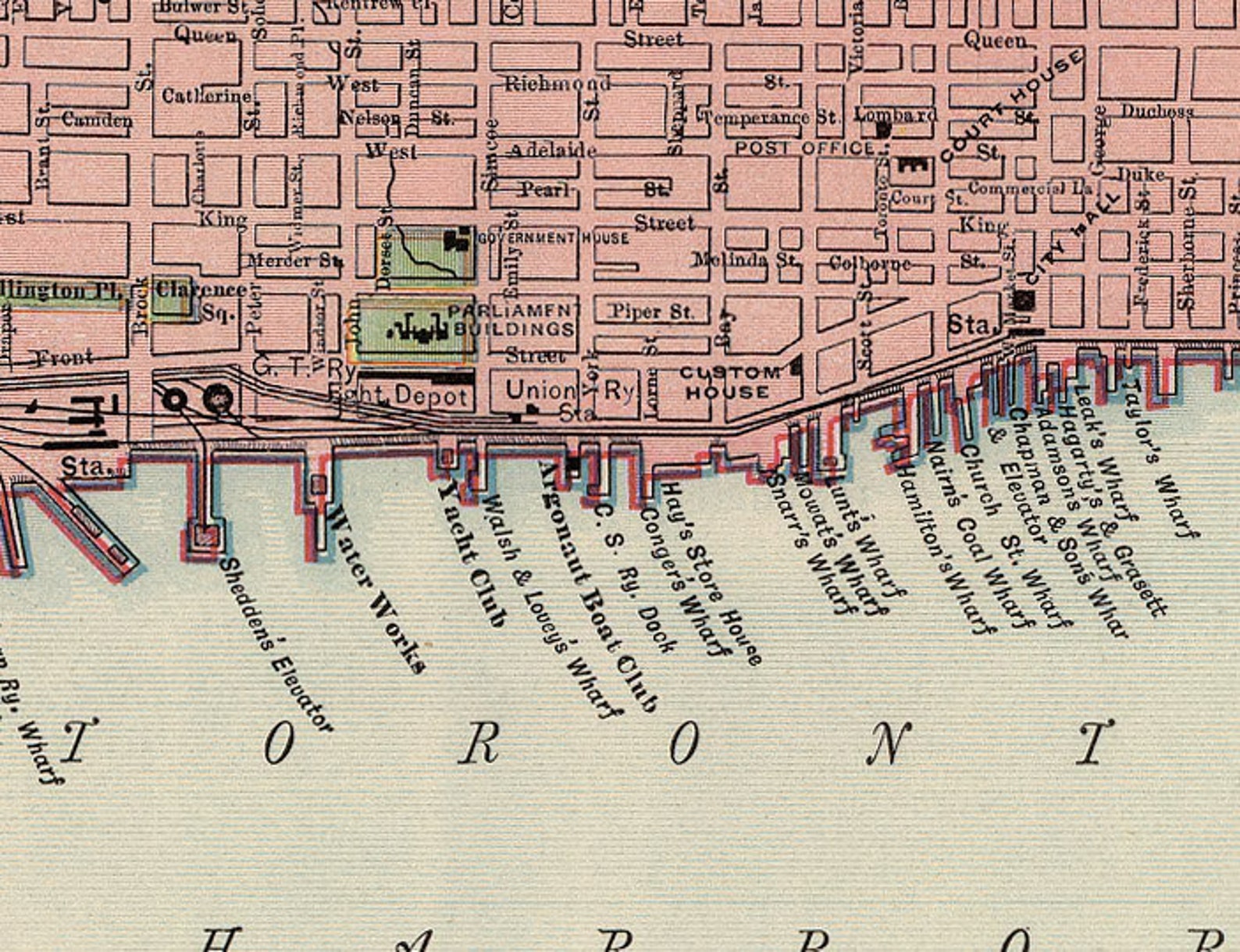 Old map of Toronto City map fine print Wonderful vintage | Etsy