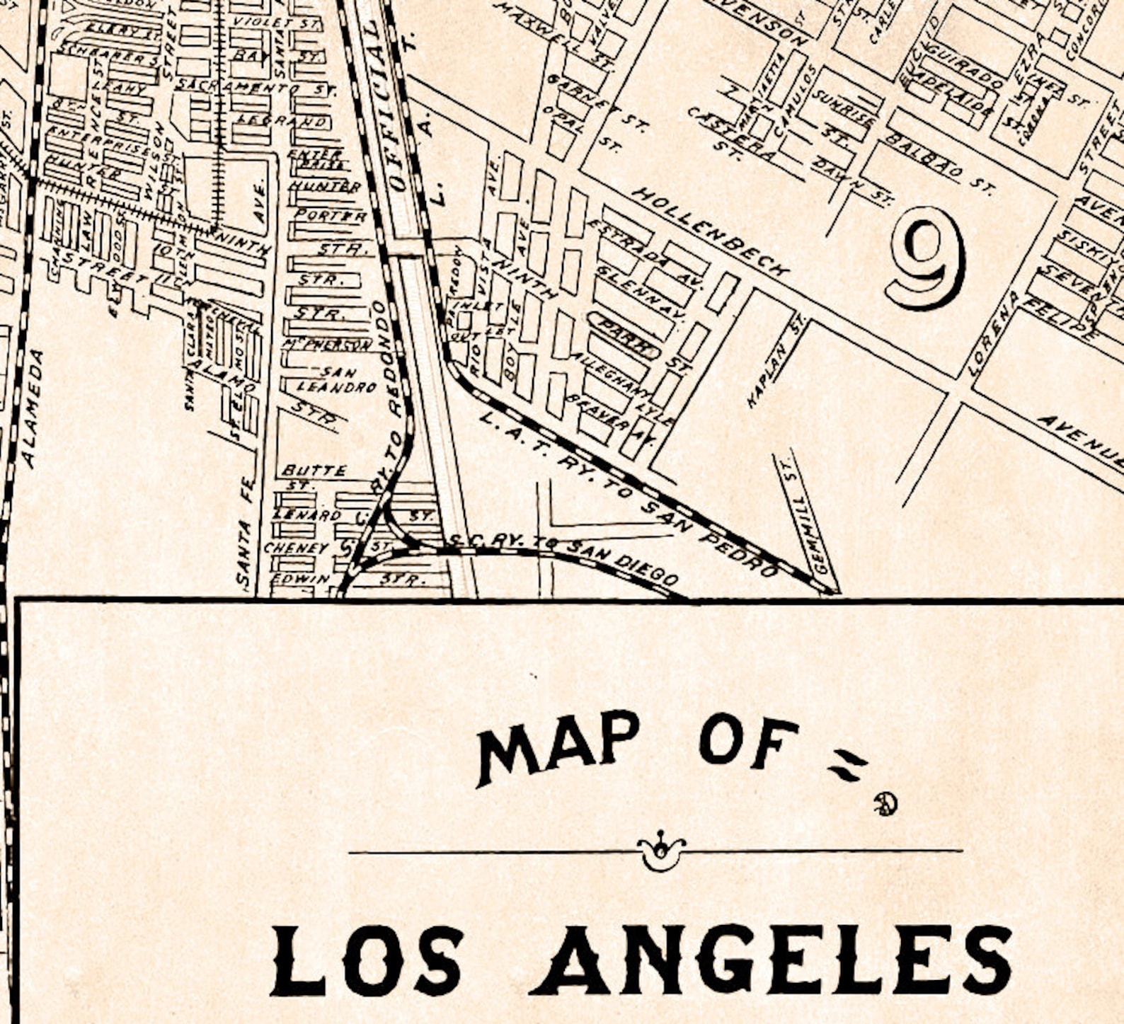 Los Angeles map Vintage map of LA archival print on canvas | Etsy