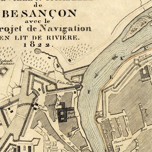 Besancon Map - Plan De Besançon - Historical Map Print, 16 X 24 Inches ...