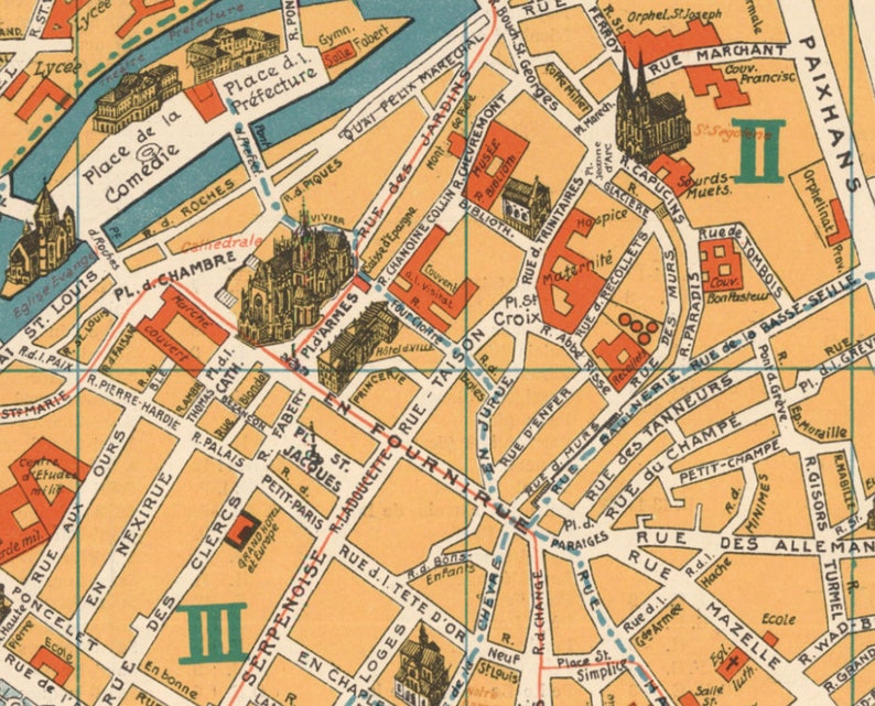 Map of Metz france Old City Plan From 1930 Giclee Fine - Etsy