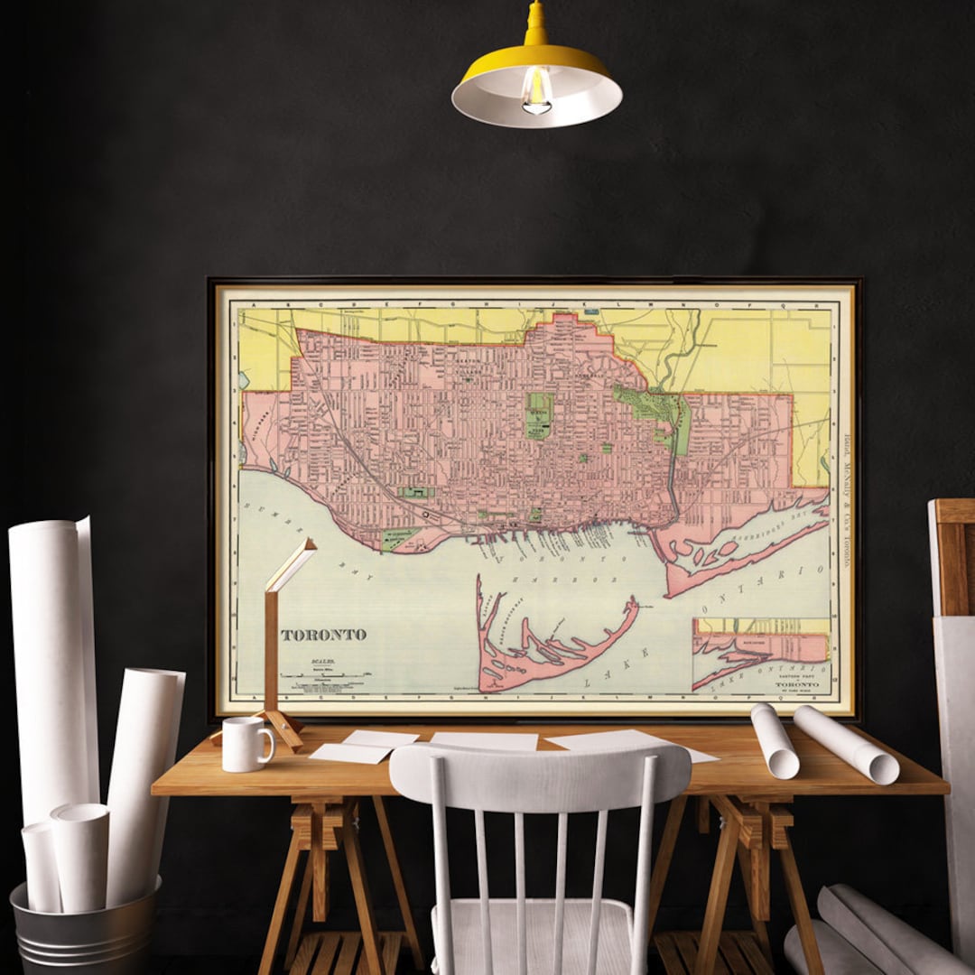 Old Map of Toronto - City Map Fine Print - Wonderful Vintage Map for ...