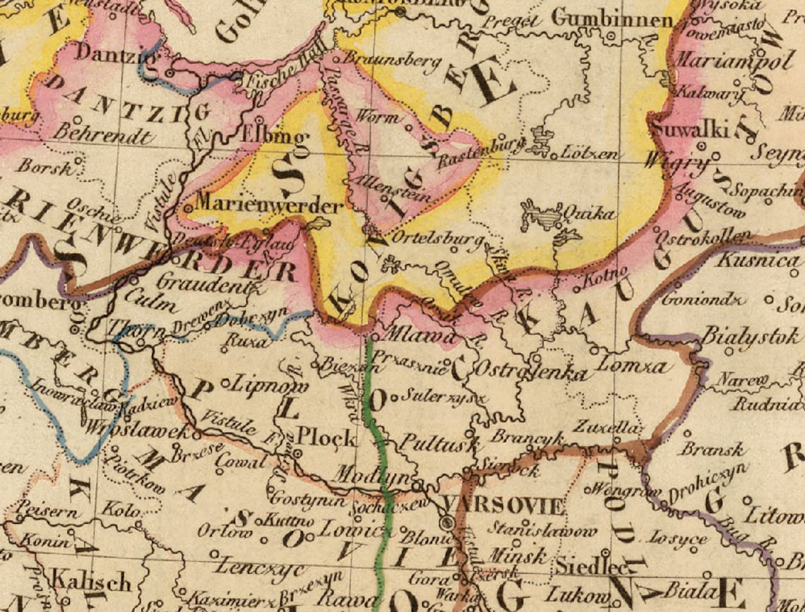 Historical Map of Poland Vintage Map of Poland Available on | Etsy