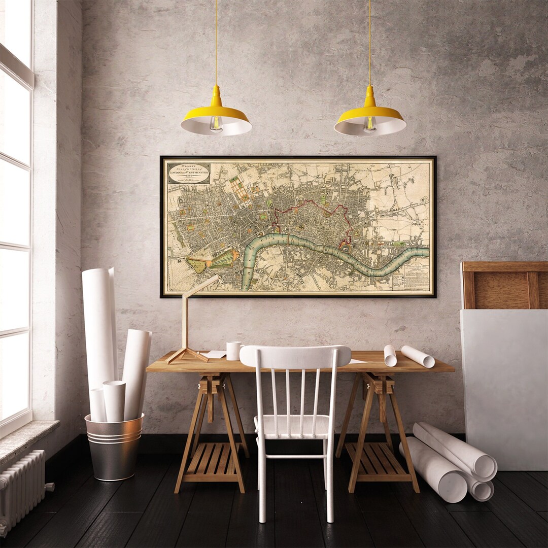 Old Map of London, Westminster Map Featured, Historical City Map, Large ...