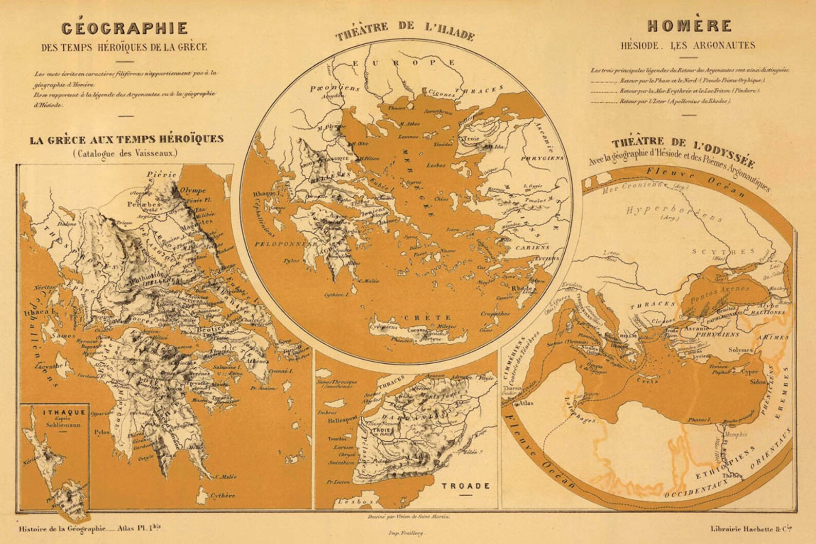 World Map as It Was in Iliad Odyssey Written by Homer - Etsy