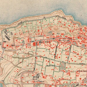 Beirut Map | Old City Plan of Beyrouth | Antique Cartography Fine Print ...