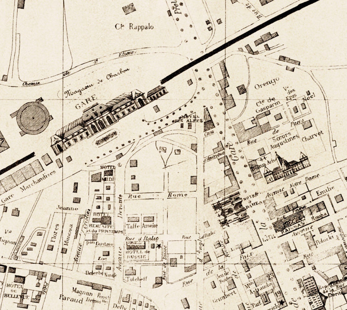 Nice Map Old Map of Nice City Map Archival Reproduction on - Etsy
