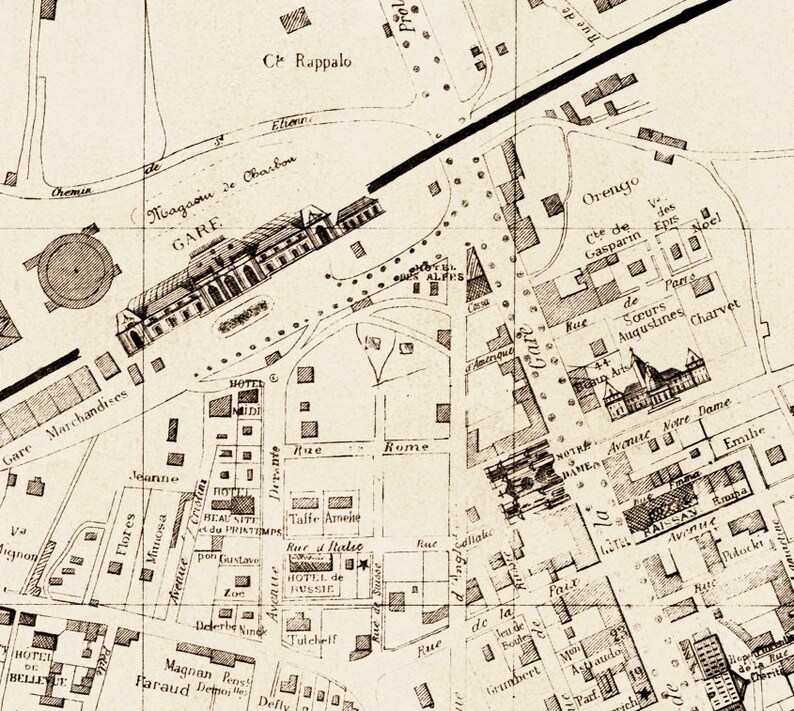 Nice Map Old Map of Nice City Map Archival Reproduction on - Etsy