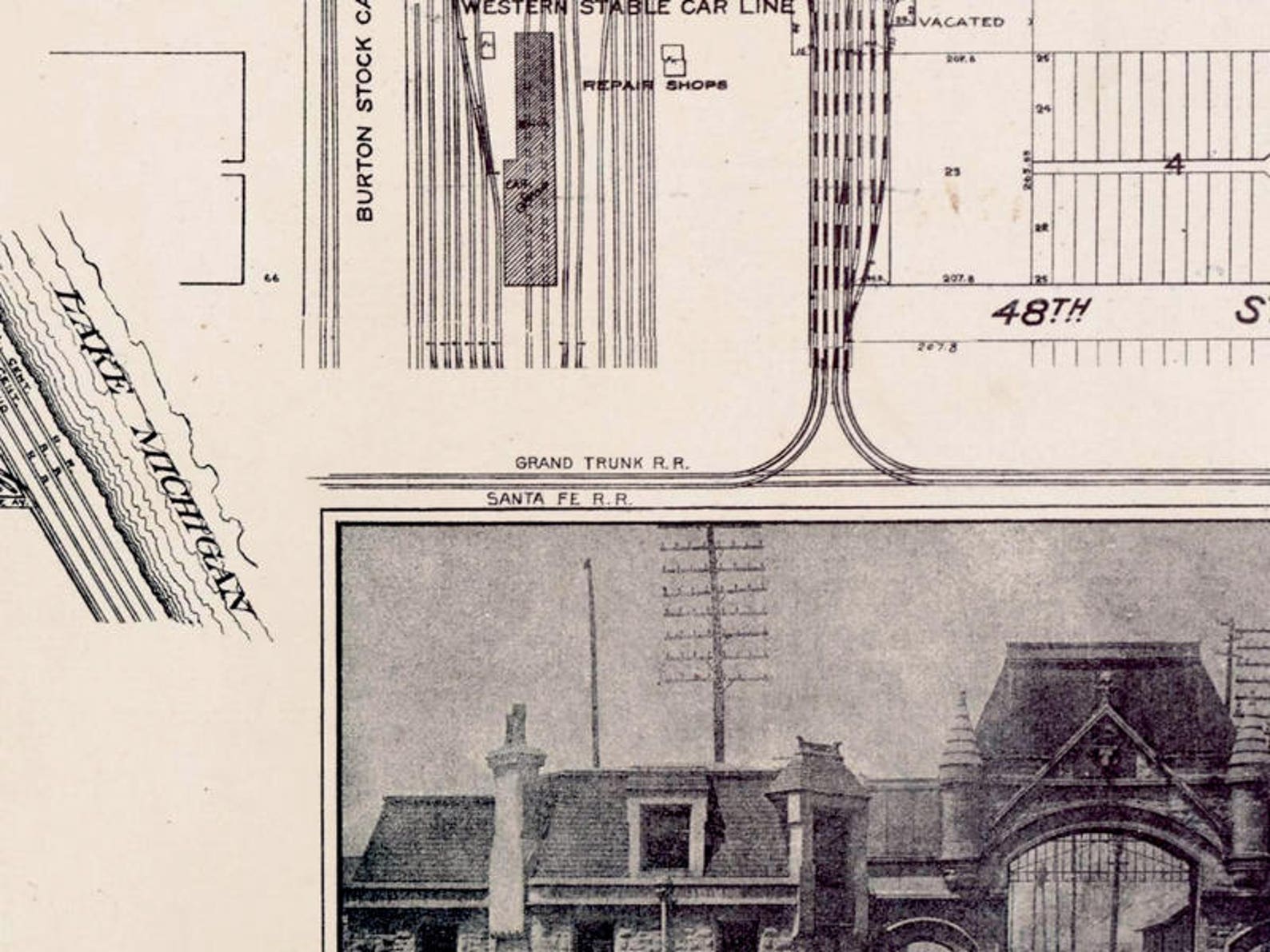 Map of Chicago Union Stock Yards Historical Map Restored - Etsy UK