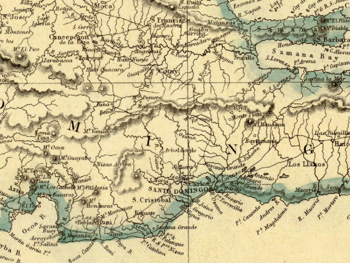 Vintage Map of Haiti Old Map Print Available on Paper or | Etsy