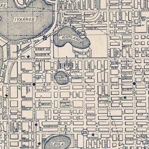 Orlando Map Vintage Map of Greater Orlando Old City Plan in - Etsy UK