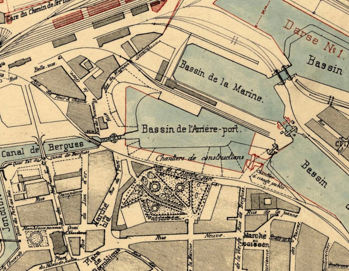 Dunkirk map Old map of Dunkerque Historic map restored | Etsy