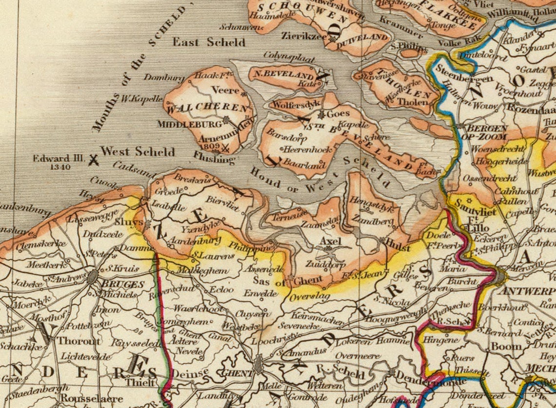 Historical map of The Netherlands Holland large map Wall | Etsy