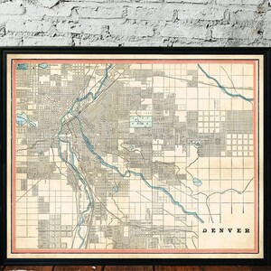 Old Map of Denver Print Denver Map Reproduction on Paper or - Etsy